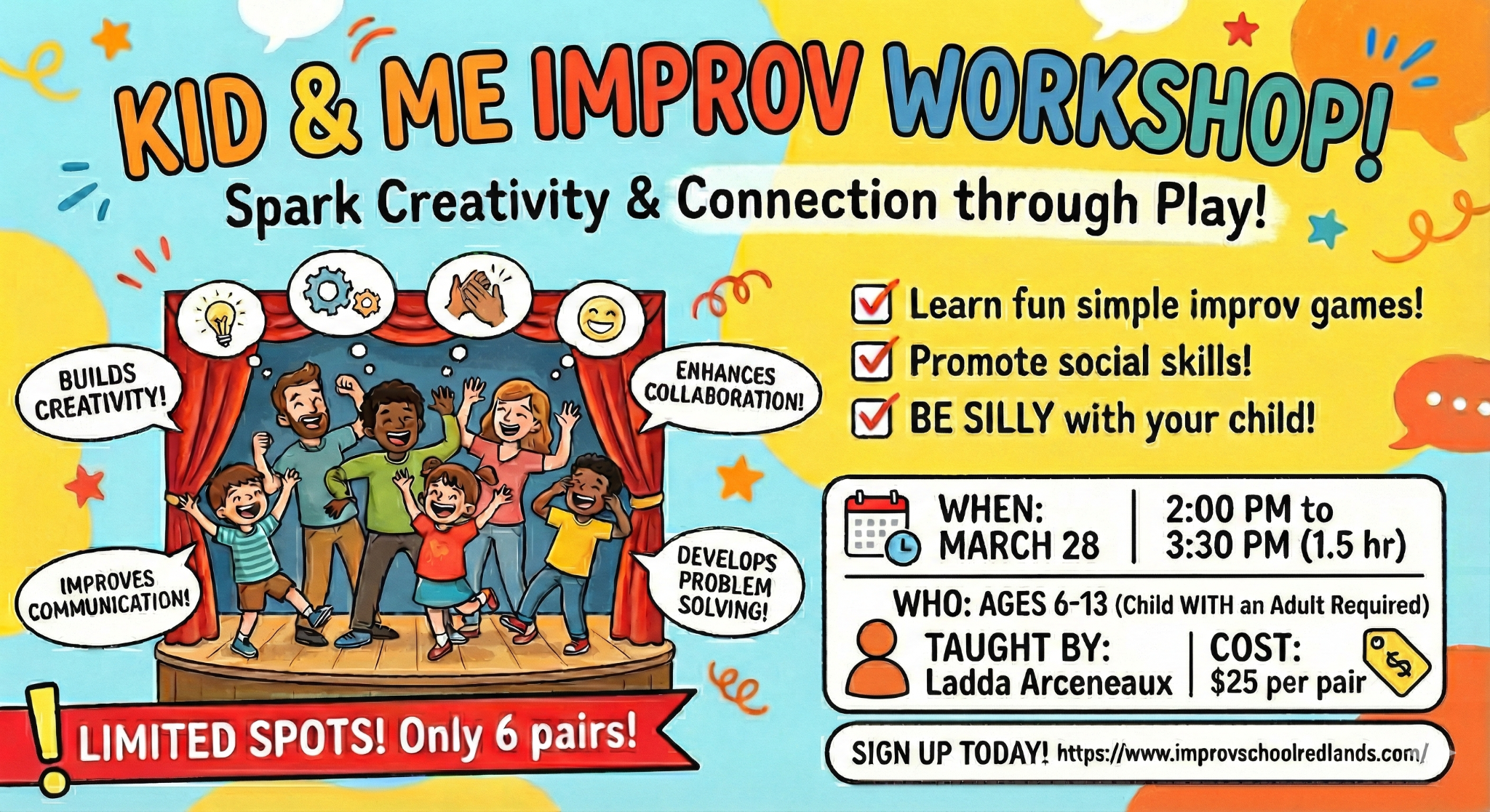 Kid & Me Improv Comedy Workshop – Improv School Redlands